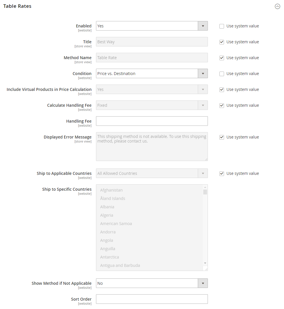 How To Configure Table Rate Shipping Method In Magento2 Webiators