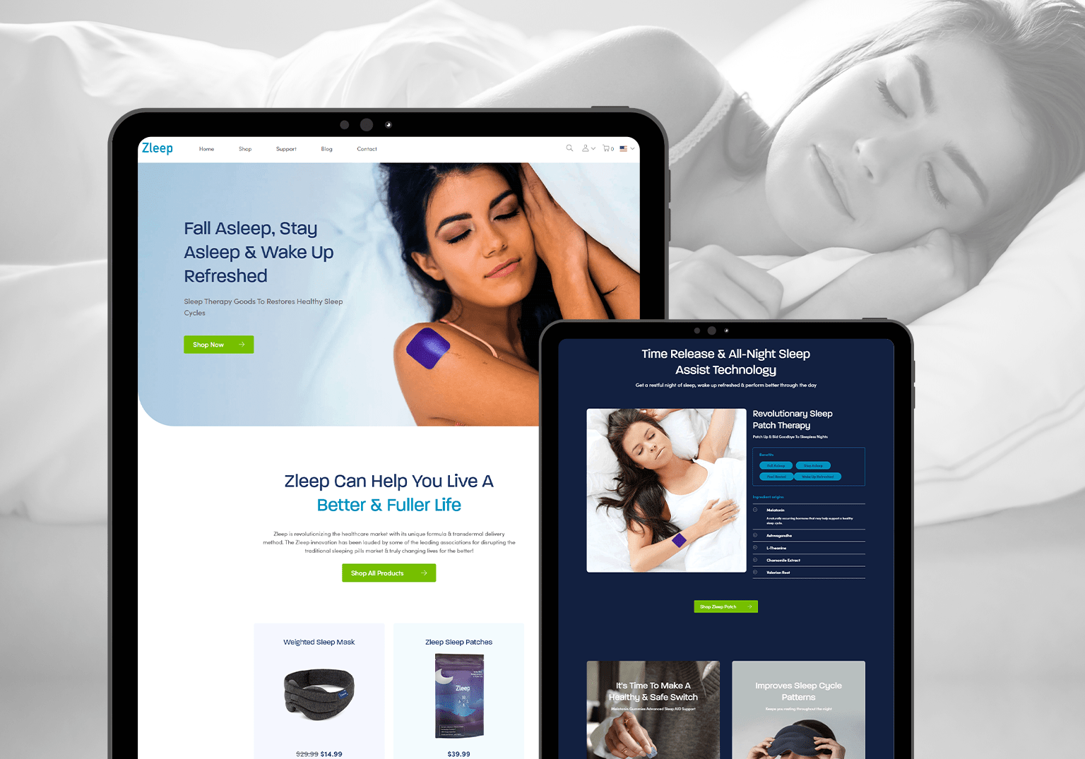 Zleep Shopify Website Development | Webiators Technologies